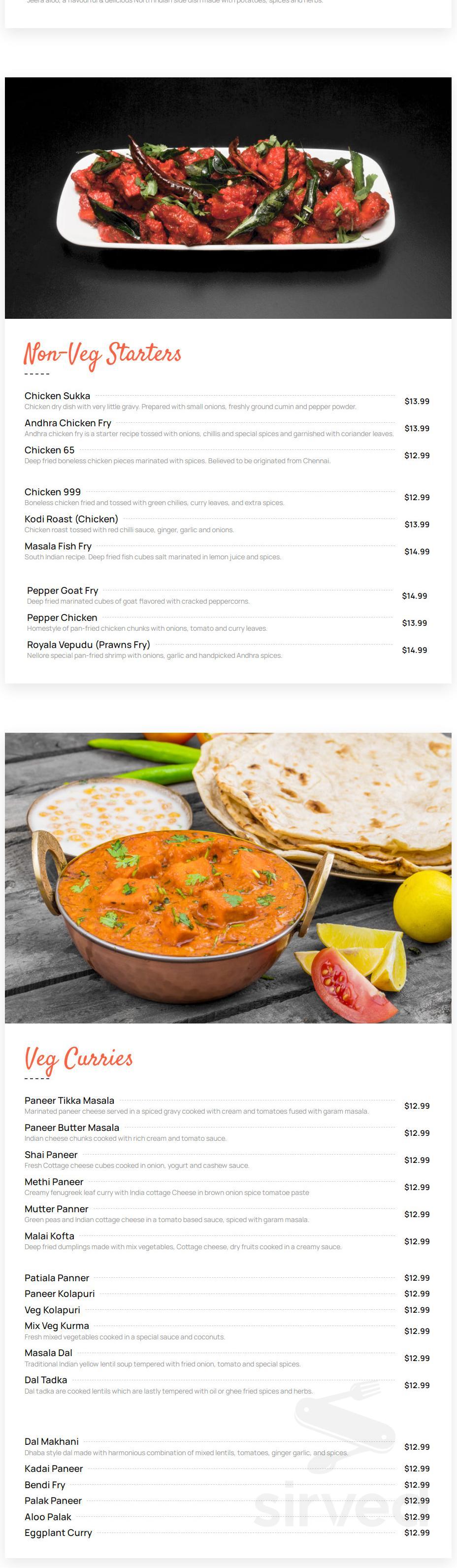 Menu for Curry Point in San Mateo, California, United States