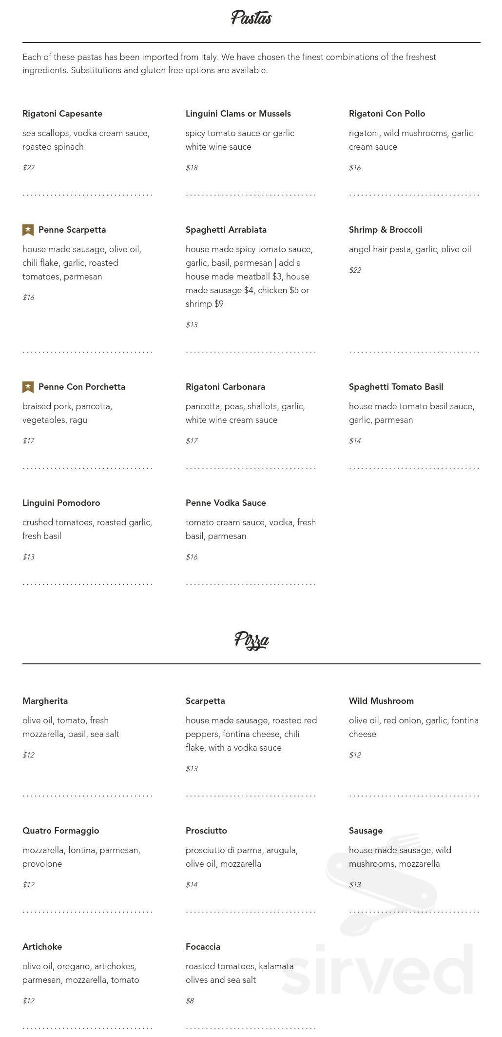 La Scarpetta Restaurant menus in Addison, Illinois, United States