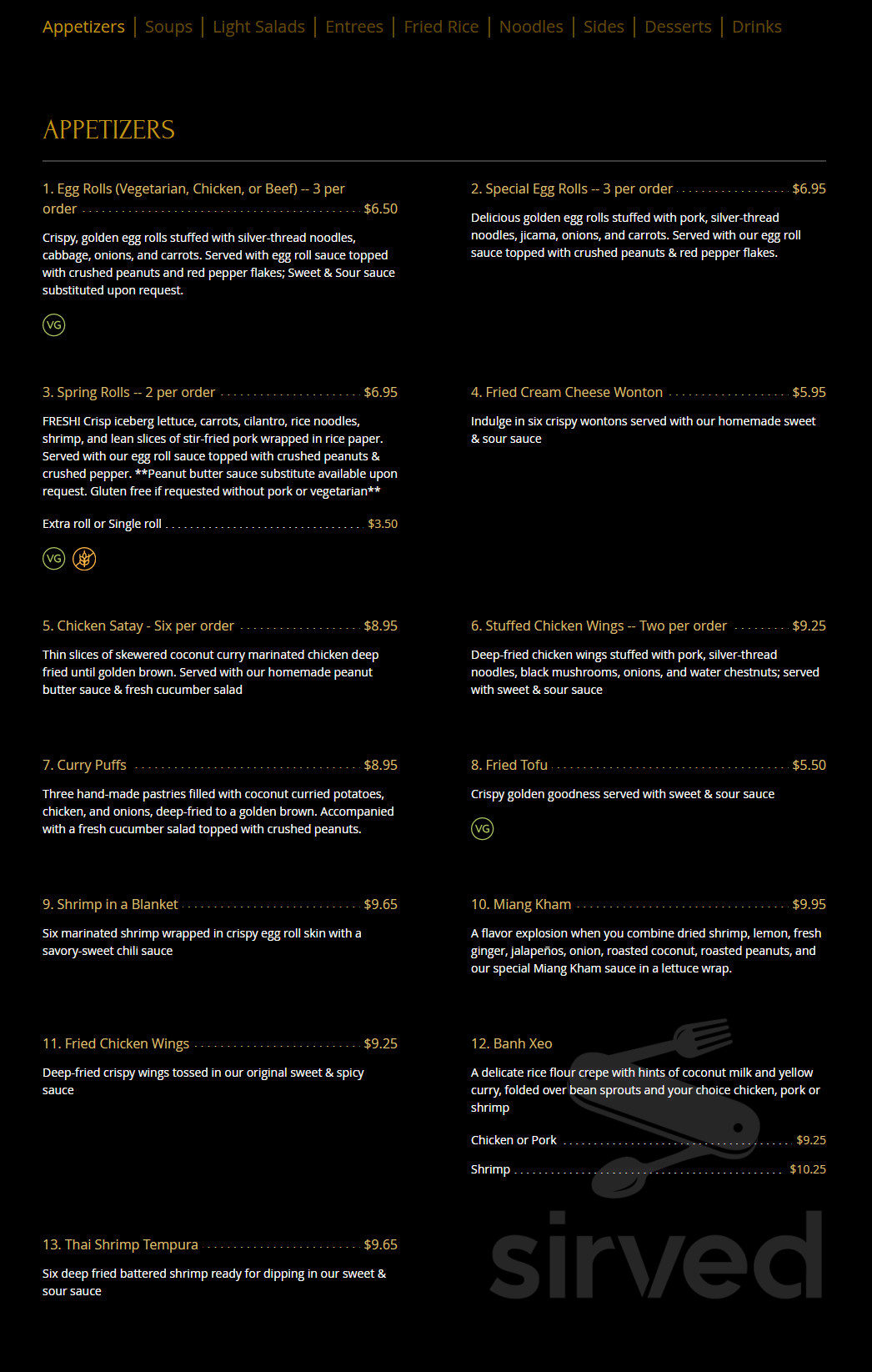 Ruam Mit Thai + Lao Food menu in St Paul, Minnesota, USA