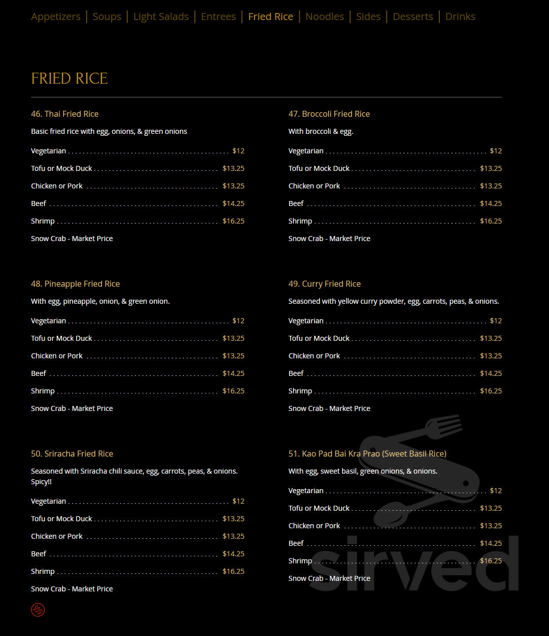 Menu - St Paul MN's Ruam Mit Thai + Lao Food | Sirved