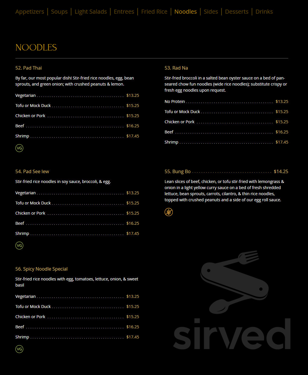 Menu - St Paul MN's Ruam Mit Thai + Lao Food | Sirved