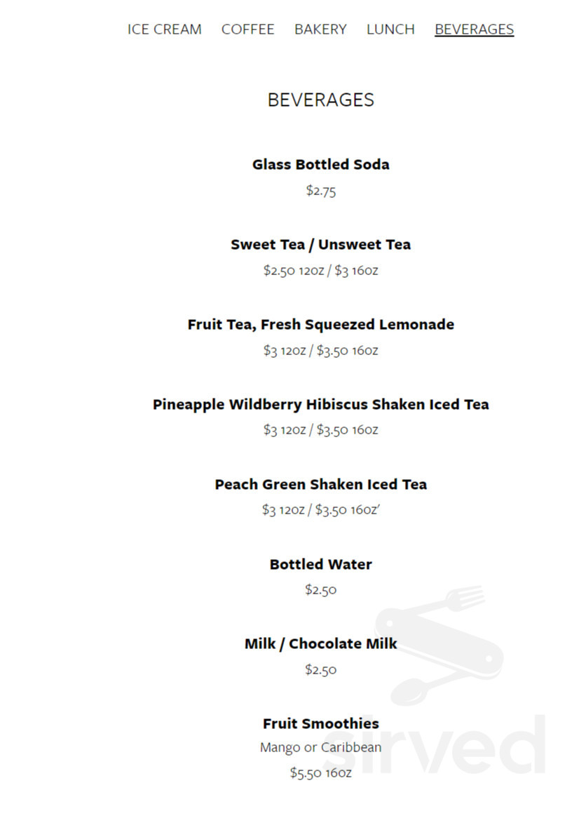 Menu - Pleasant View TN's Golly G's Coffee, Ice Cream & Sweets | Sirved