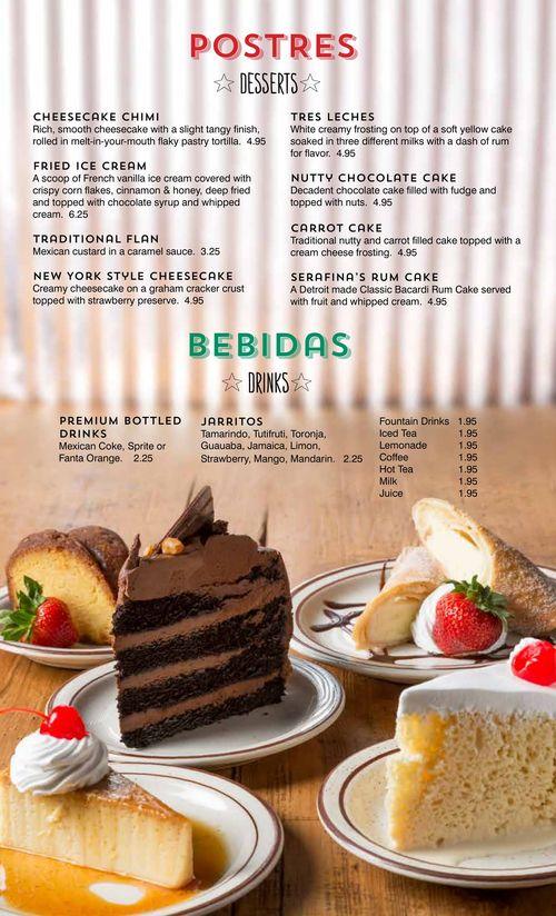 Armando's menu in Detroit, Michigan, USA