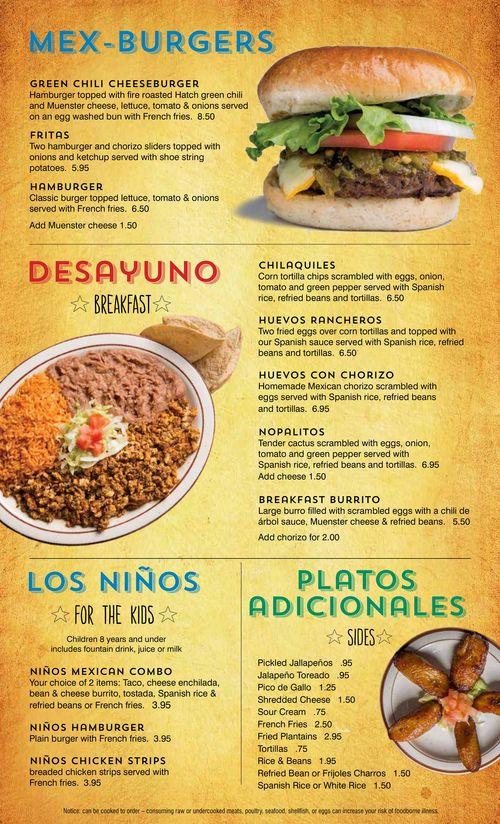 Armando's menu in Detroit, Michigan, USA
