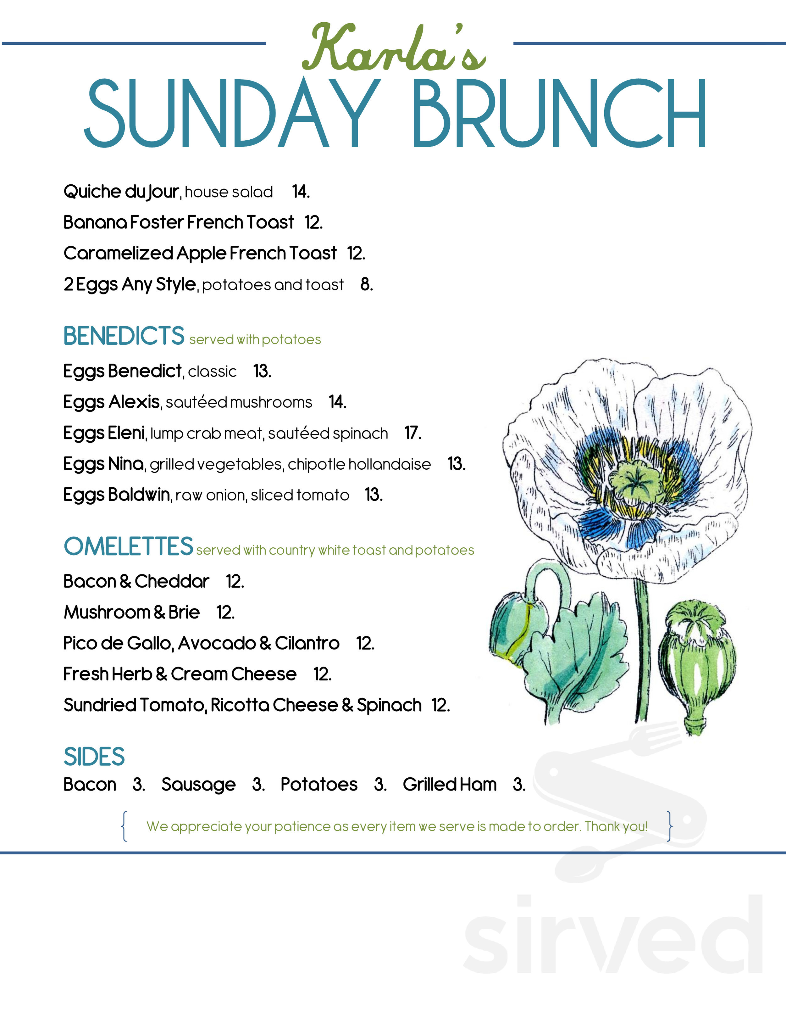 Karla's Restaurant menus in New Hope, Pennsylvania, United States