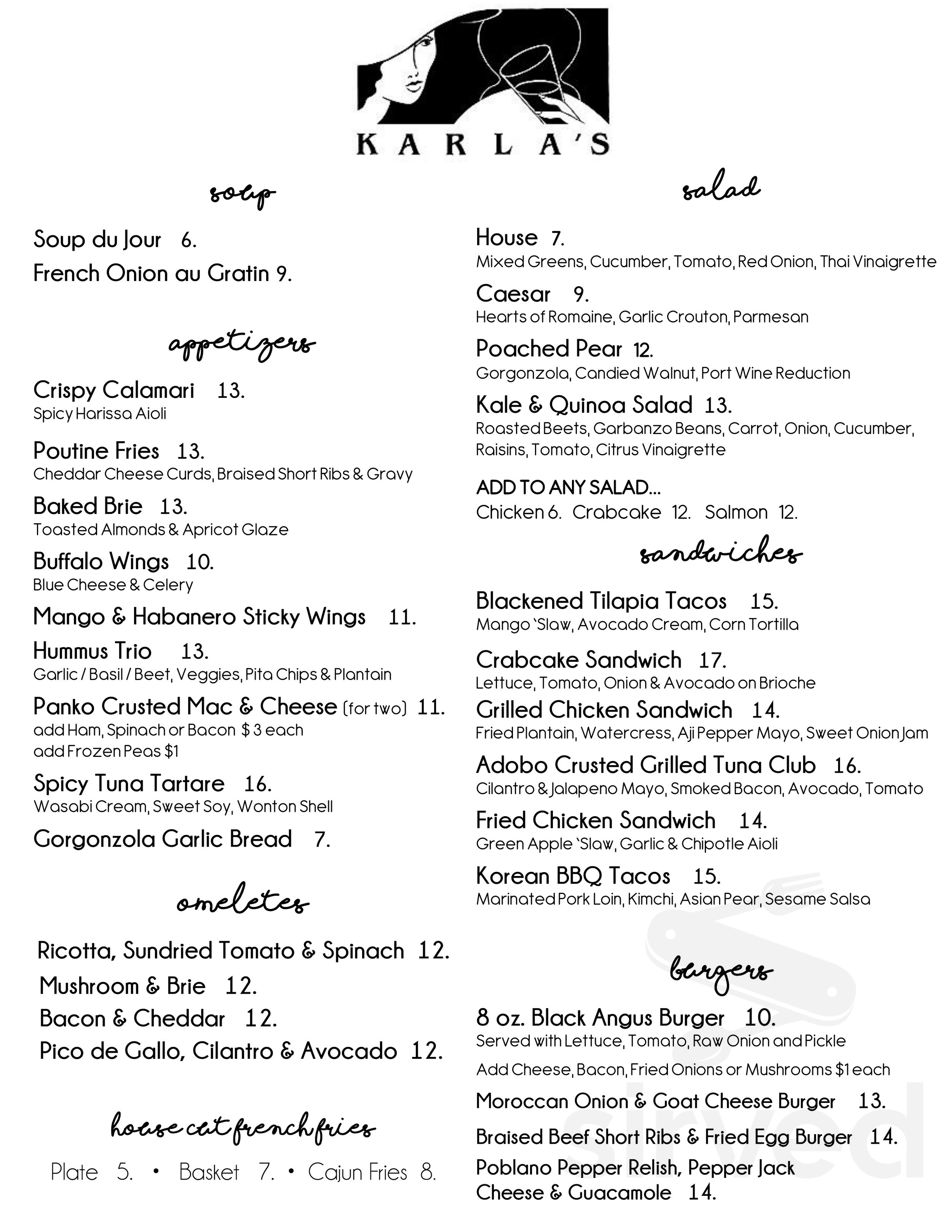 Karla's Restaurant menus in New Hope, Pennsylvania, United States