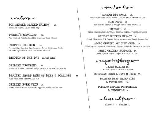 Karla's Restaurant menu in New Hope, Pennsylvania, USA