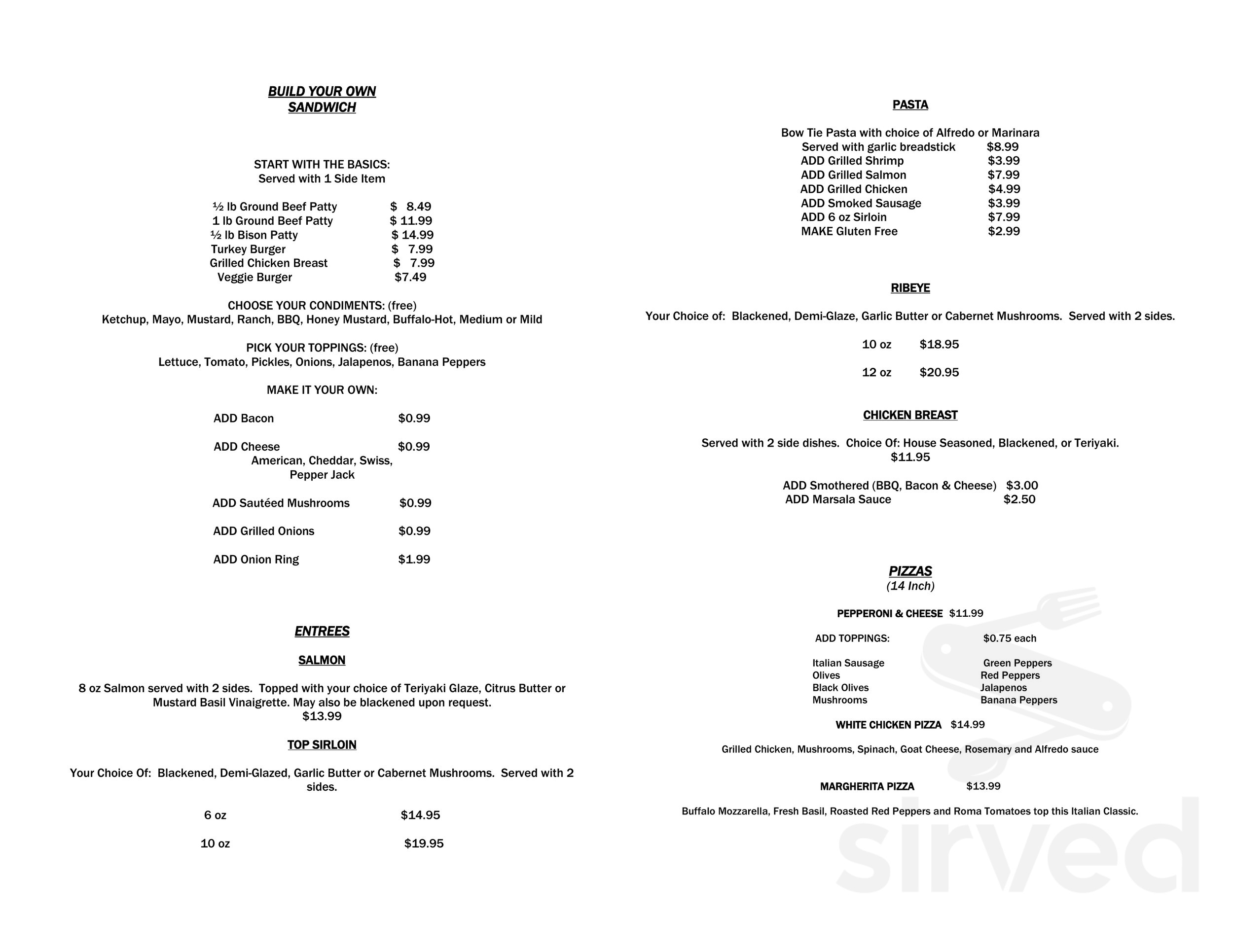 Buffalo Trail Restaurant and Bar menus in Bluefield, West Virginia ...