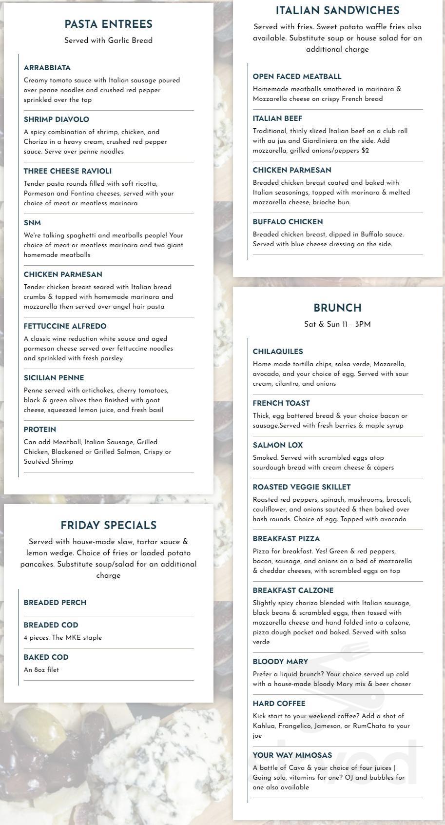 Riverfront Pizzeria Bar & Grill menu in Milwaukee, Wisconsin, USA