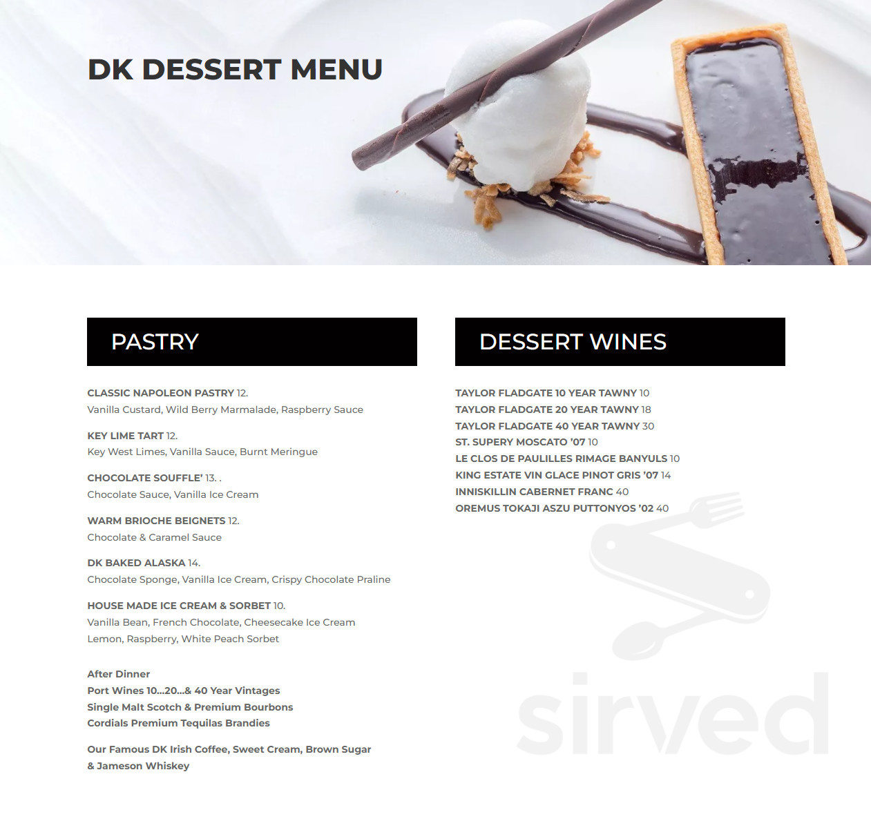 DK Restaurant NYC menu in New York, New York, USA