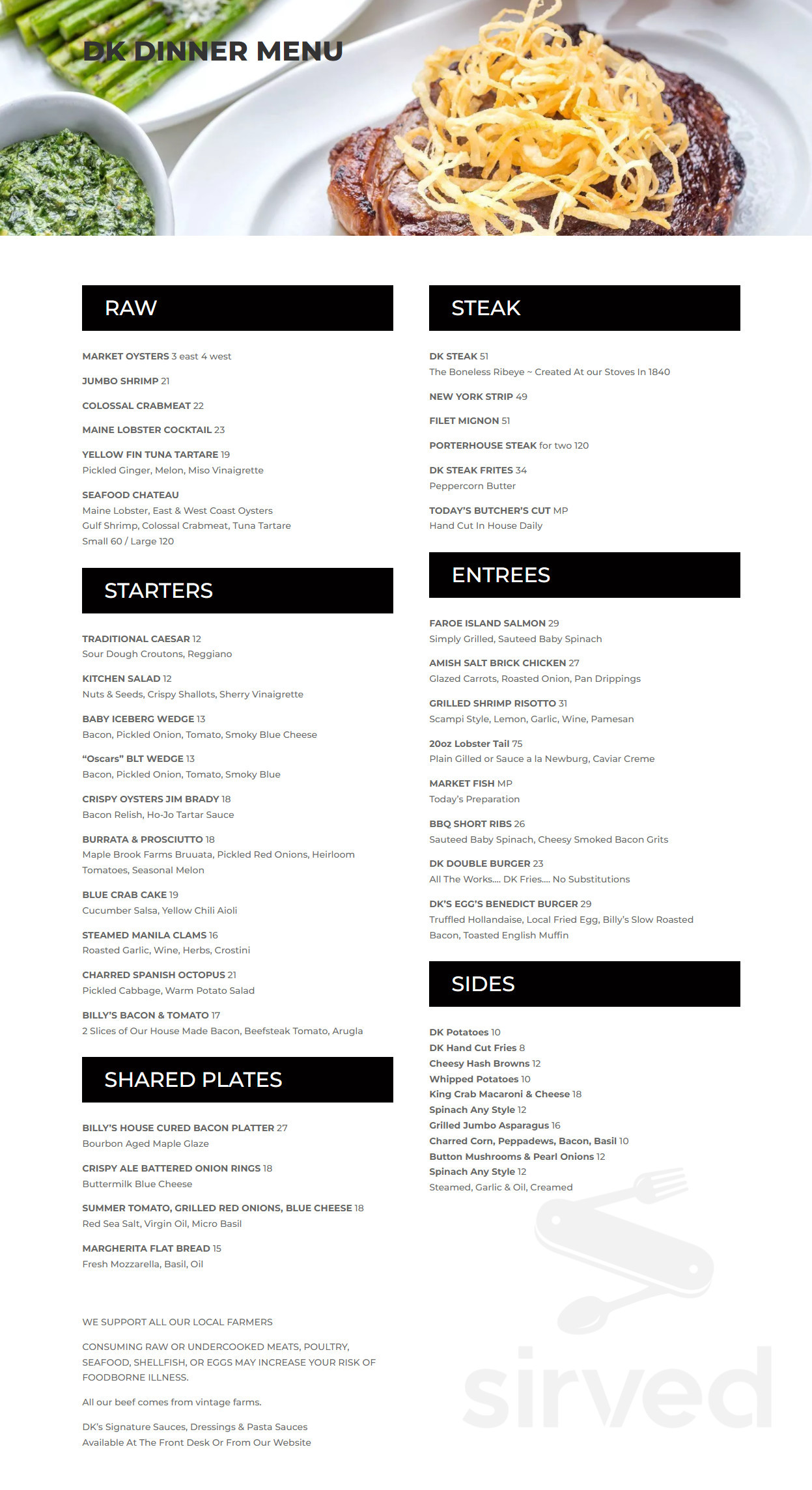 DK Restaurant NYC menu in New York, New York, USA