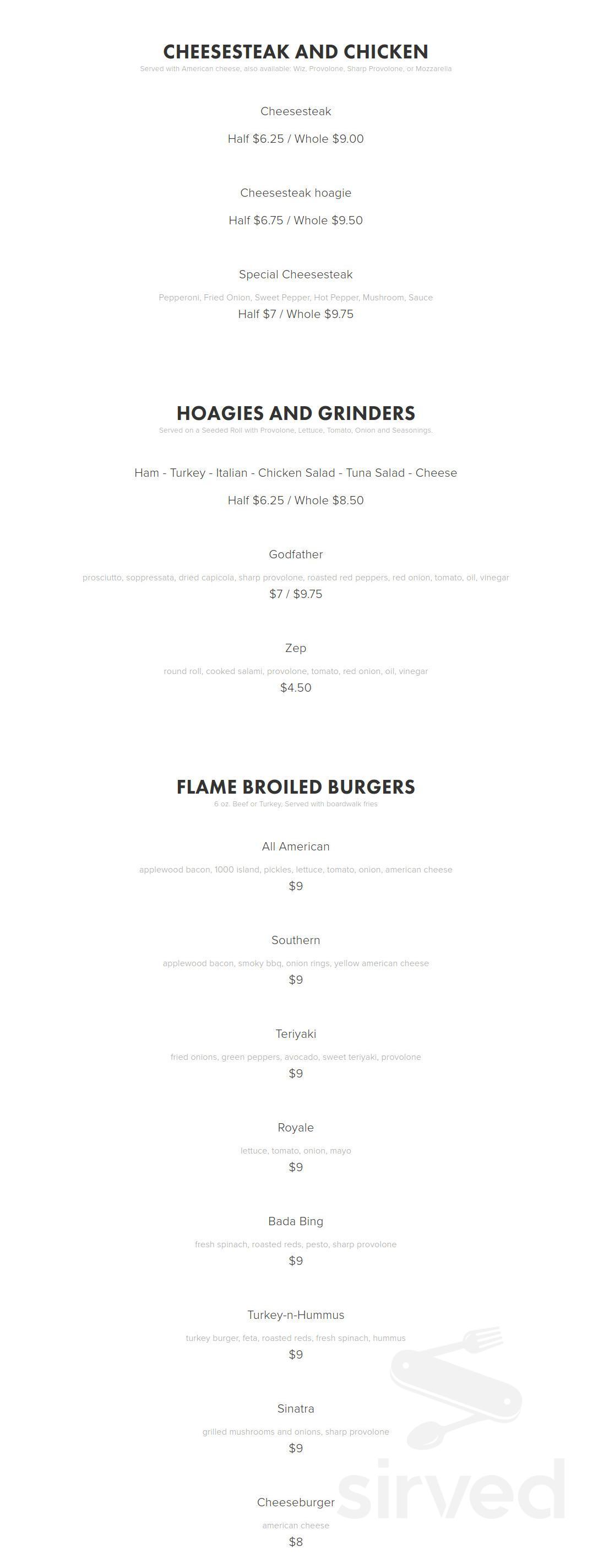 Tornetta's Pizzeria menu in Pottstown, Pennsylvania, USA