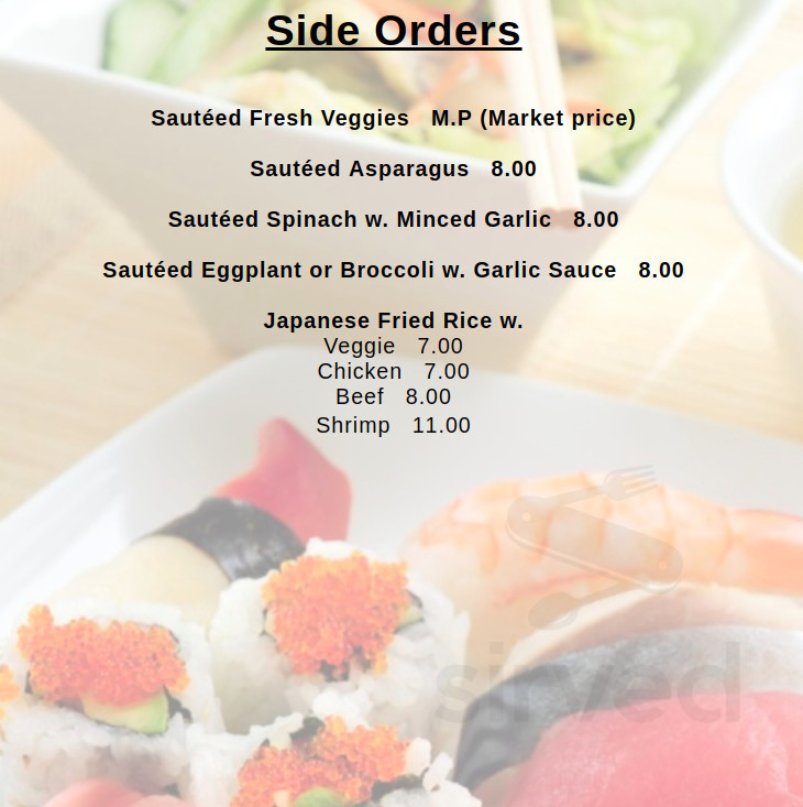 Menu - Mt Vernon NY's Yoshino Asian Fusion | Sirved