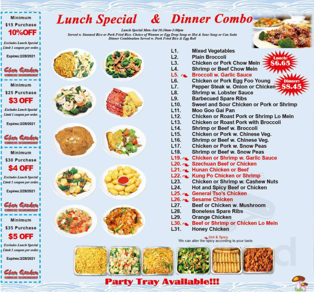 Chen Garden menu in Scranton, Pennsylvania, USA
