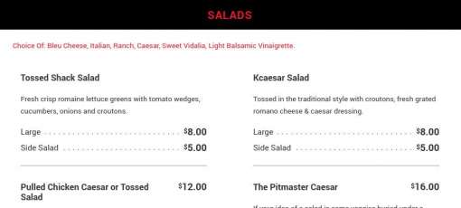 KC's Rib Shack Menu - Manchester, New Hampshire | Sirved