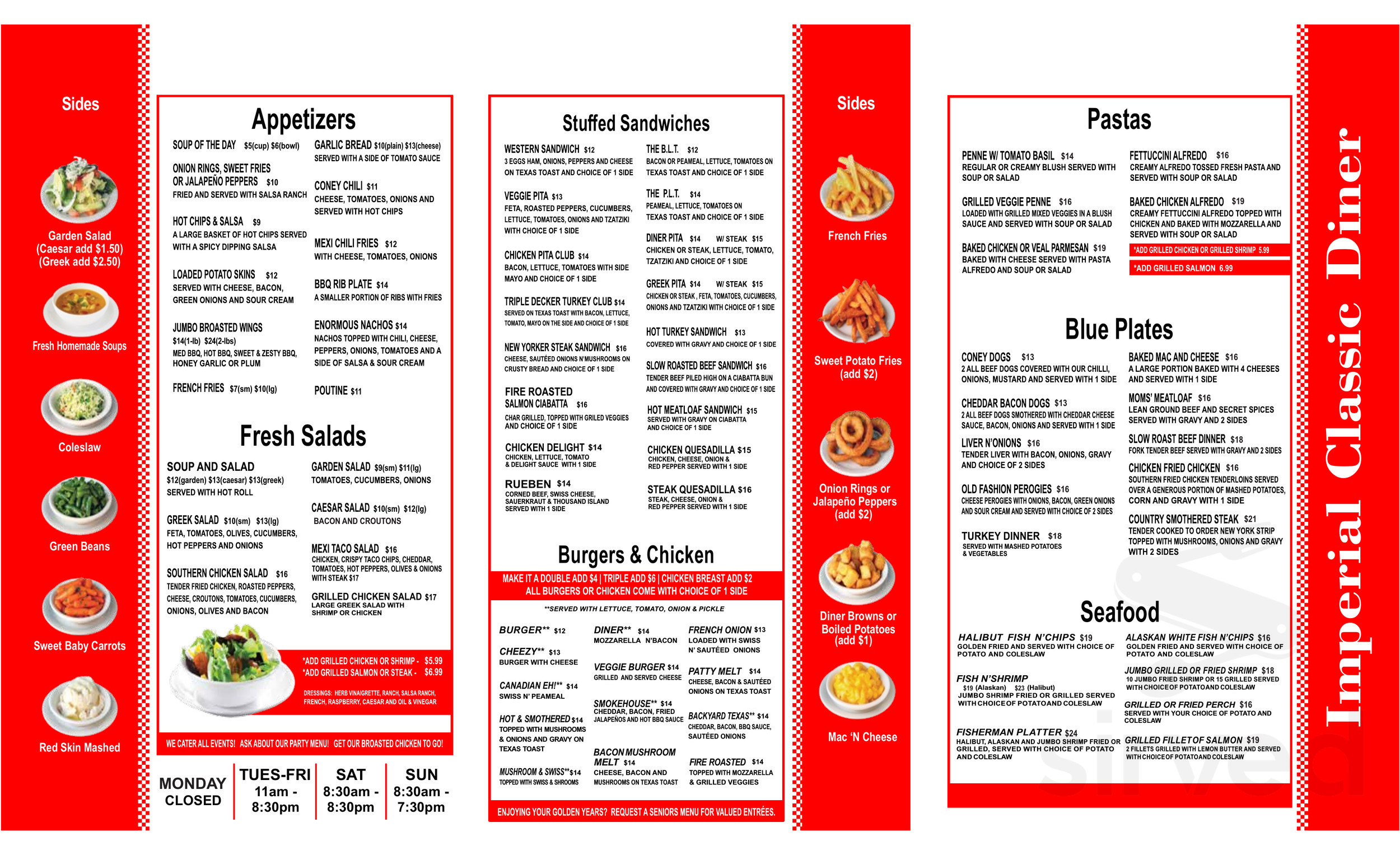 Imperial Diner Leamington menus in Leamington, Ontario, Canada