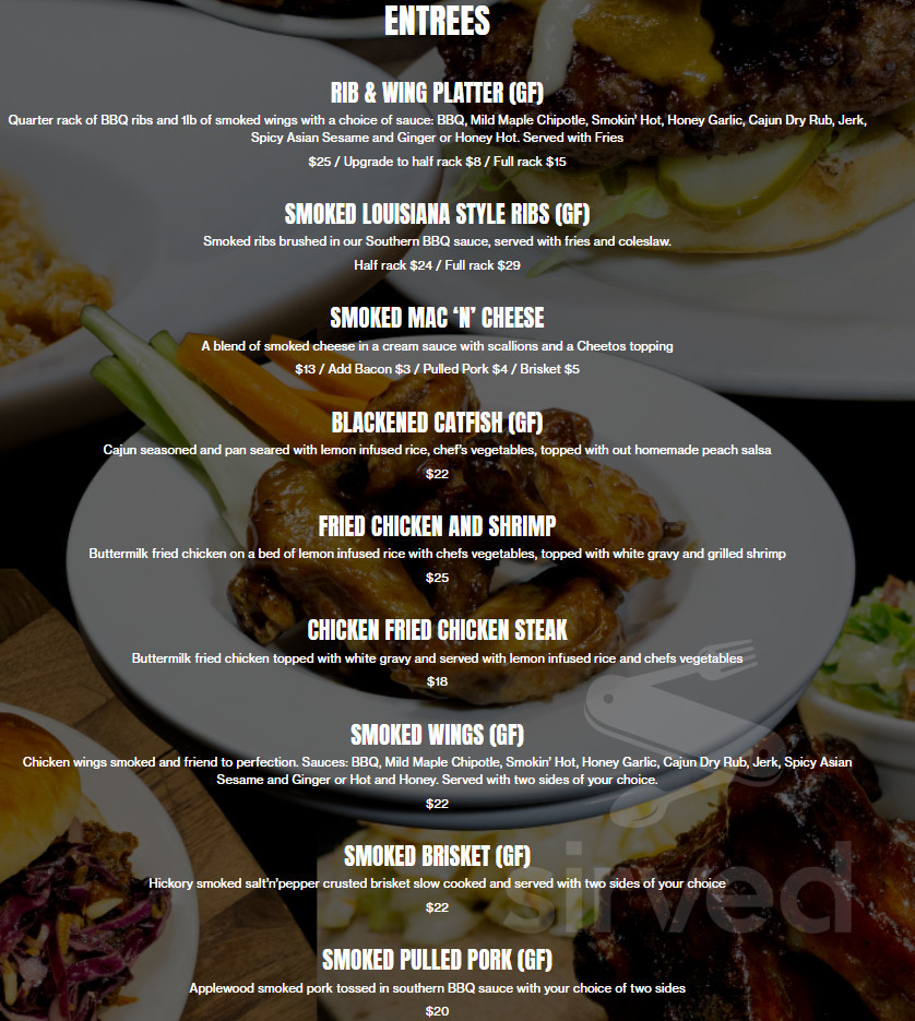 The Black Wolf Smokehouse menus in Orangeville, Ontario, Canada