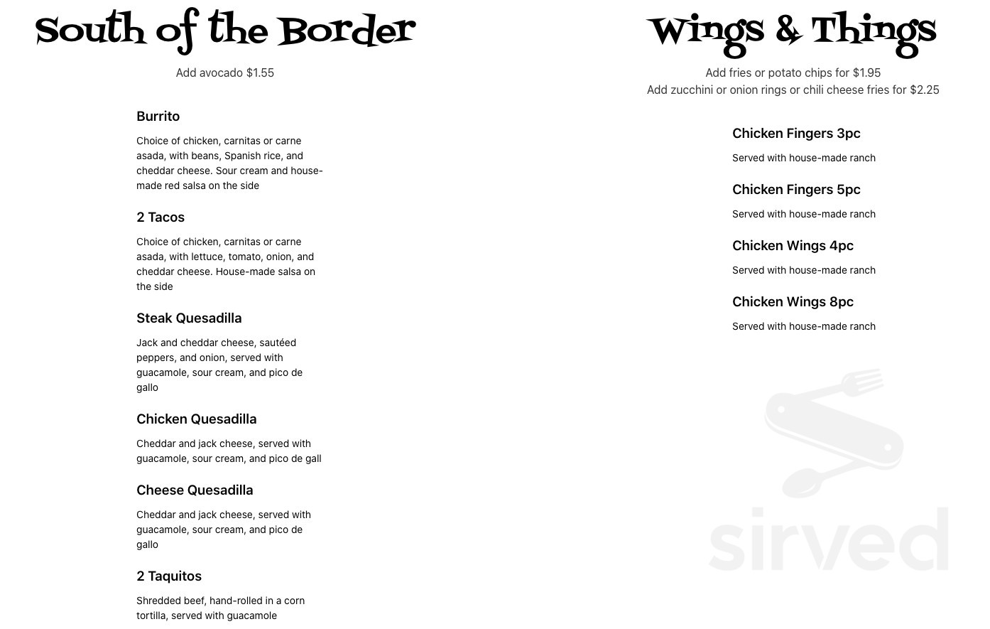 Telly's Charburgers menu in Santa Clarita, California, USA