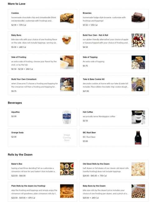 Cinnaholic menu in Tulsa, Oklahoma, USA