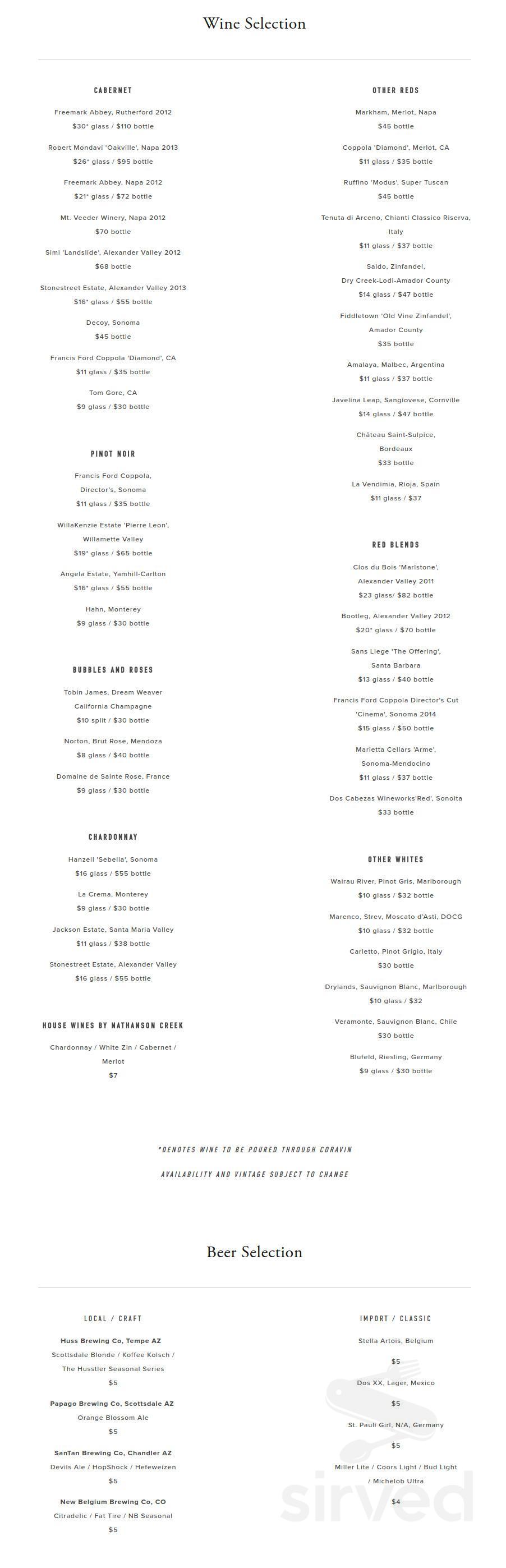 DC Steak House menu in Chandler, Arizona, USA