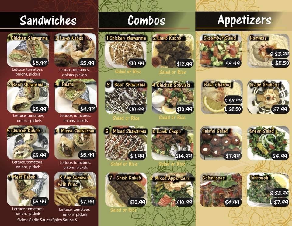 Shawarma city menu in Buffalo, New York, USA