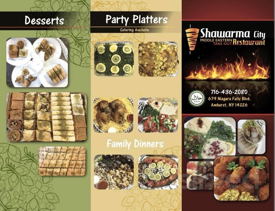 Shawarma city menu in Buffalo, New York, USA