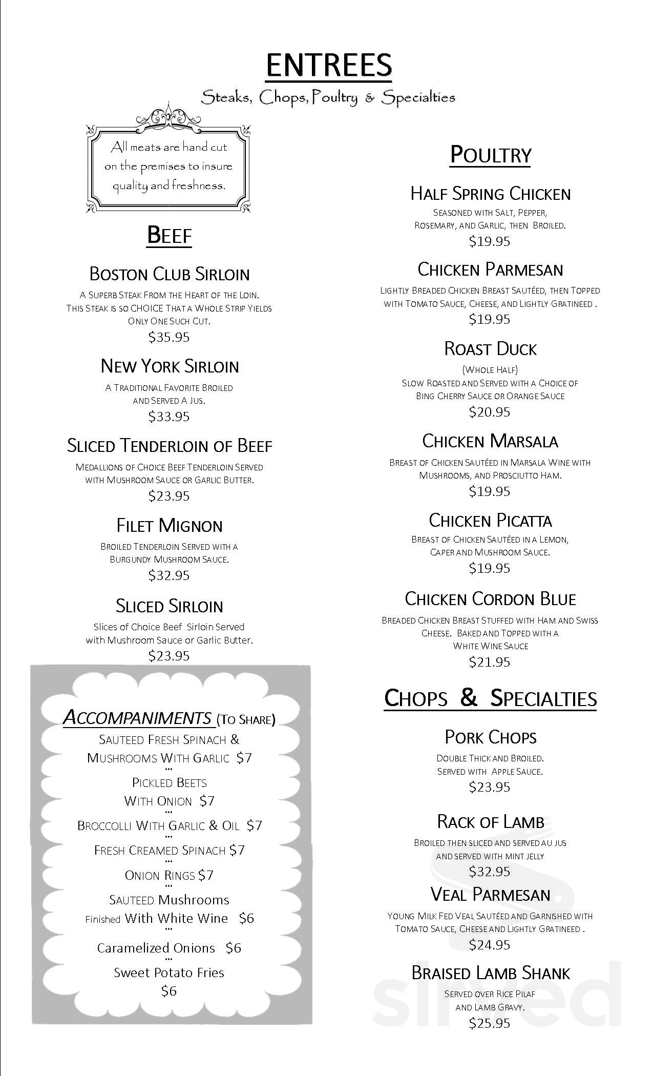 Continental Restaurant menu in Saugus, Massachusetts, USA