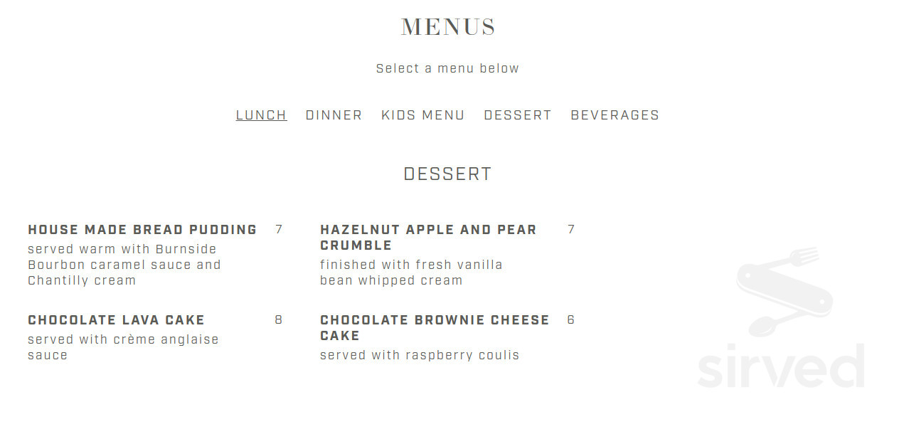 Filberts Farmhouse Kitchen menu in Aurora, Oregon, USA