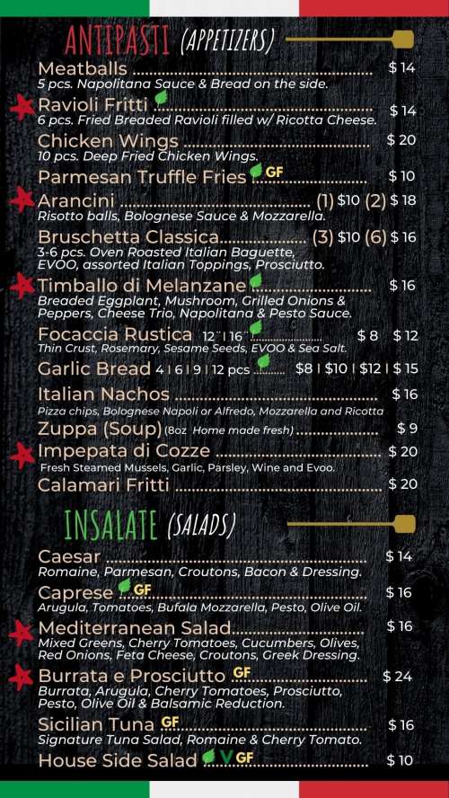 Pizzillo Pizza - Pasta - Panini menu in Miami, Florida, USA