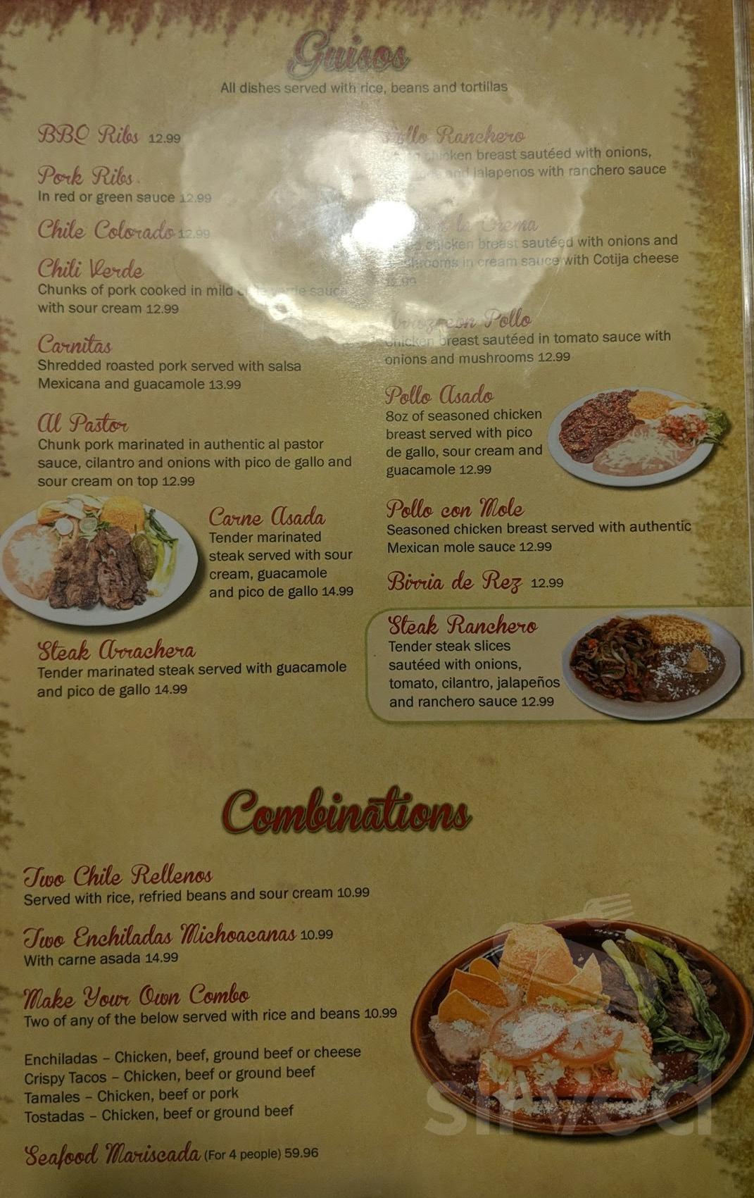Los Costeños Restaurant menu in Corning, California, USA