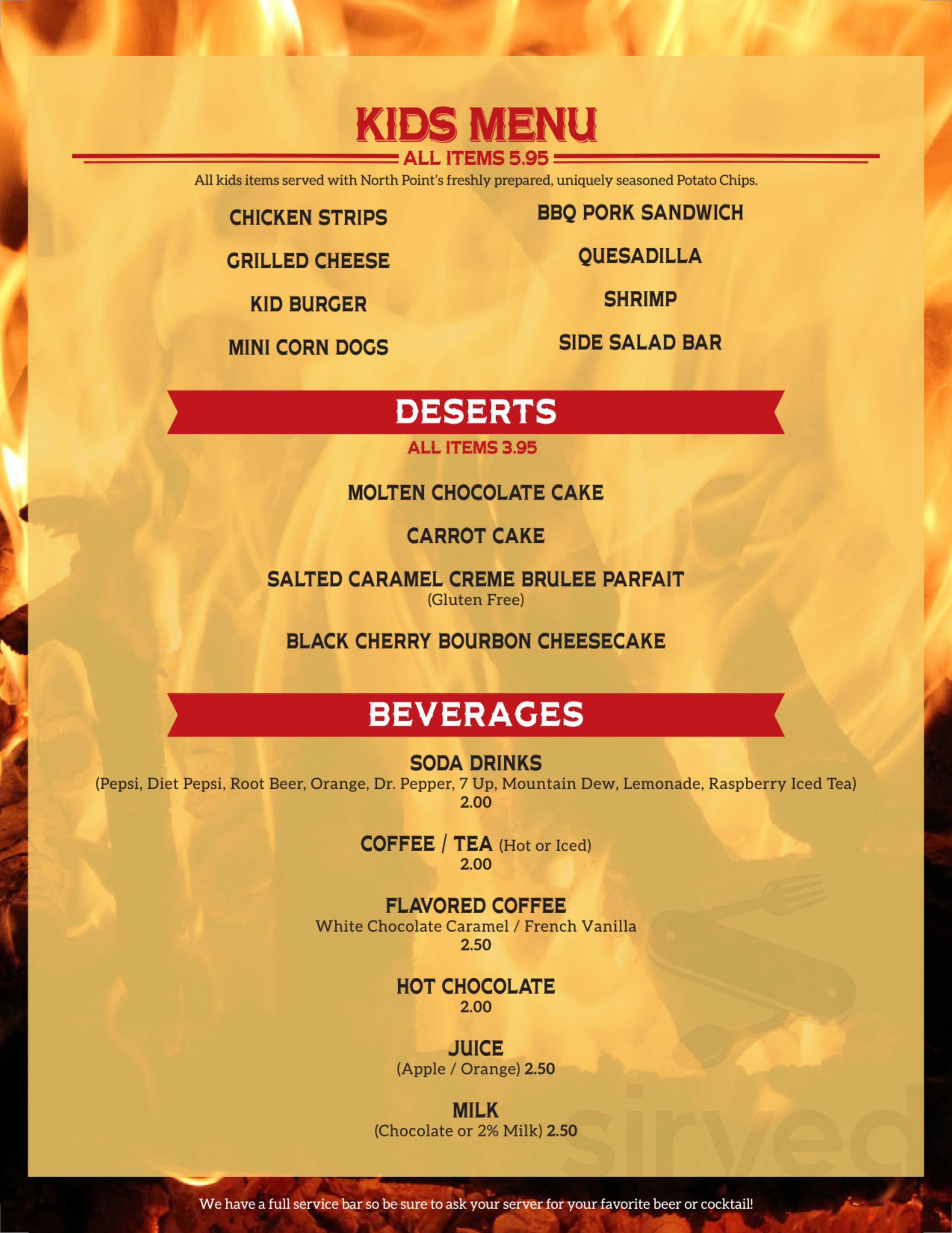 North Point Bar, Grill and Casino menus in Eureka, Montana, United States