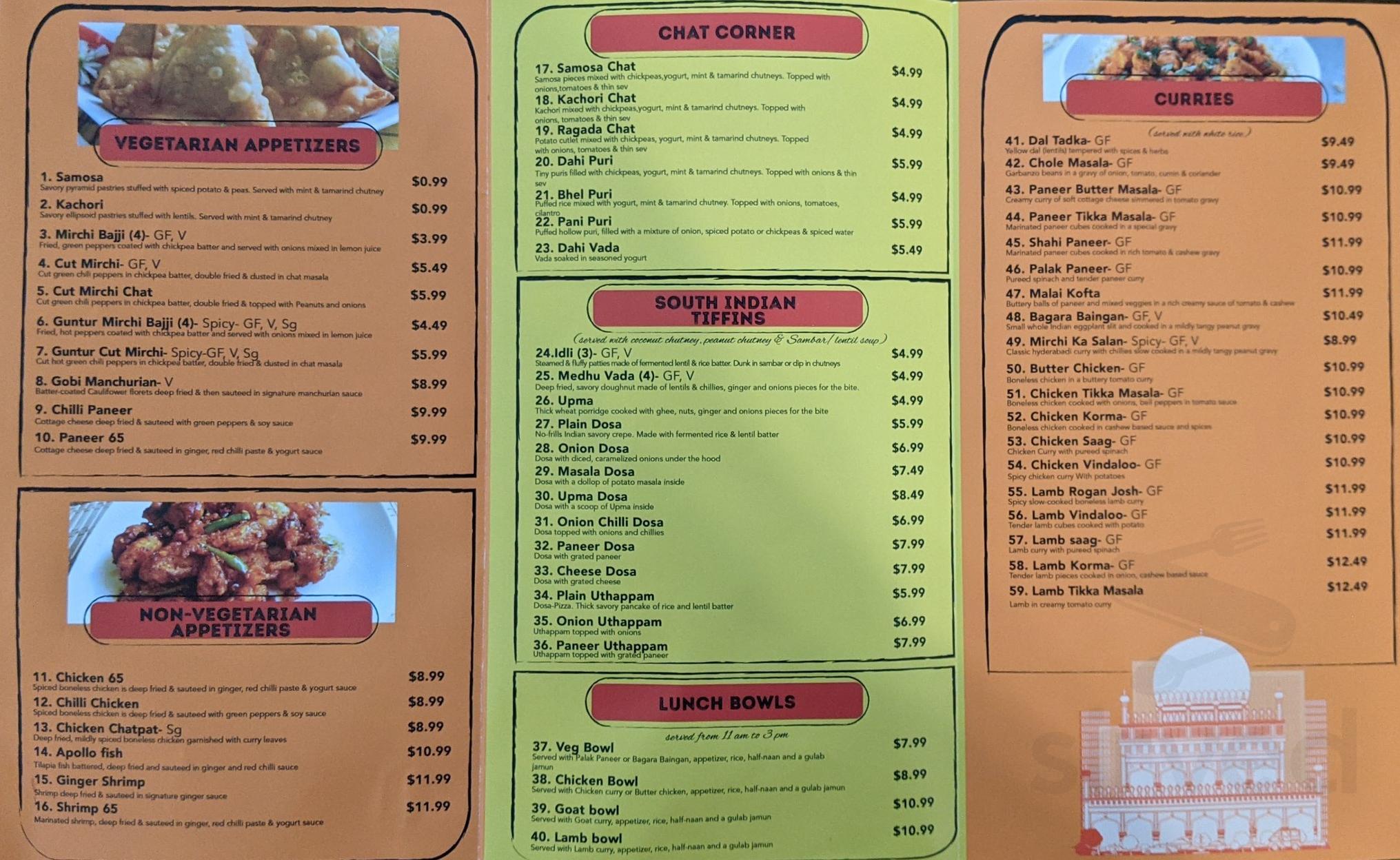 Cafe Hyderabad menu in Ashburn, Virginia, USA