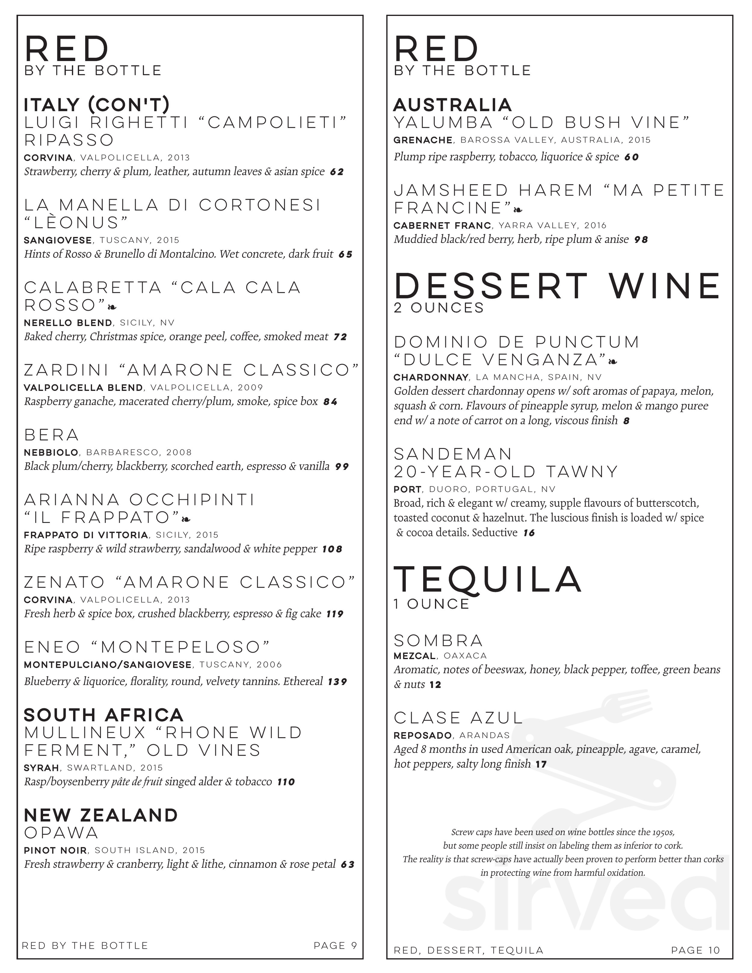 Menu - Toronto ON's The Rosedale Diner | Sirved