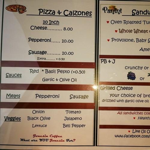 Raven Cafe menu in Prescott, Arizona, USA