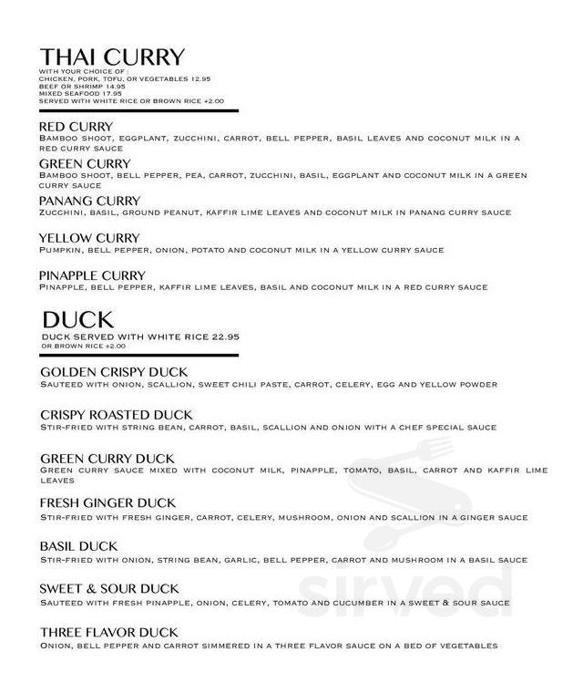 Time 4 Thai menu in Louisville, Kentucky, USA