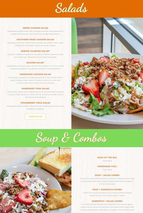 The Toasted Yolk menu in Conroe, Texas, USA