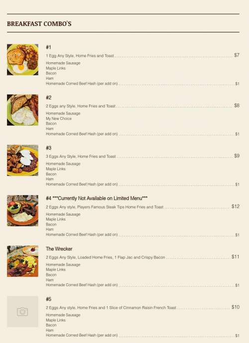 Jac's Cafe menu in Rockland, Massachusetts, USA