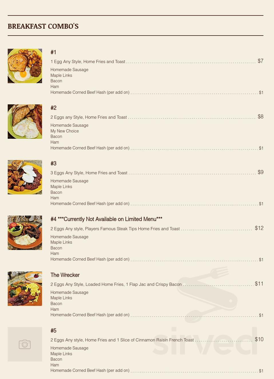 Jac's Cafe menu in Rockland, Massachusetts, USA