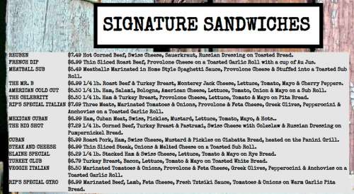 Rips Country Inn menu in Bowie, Maryland, USA