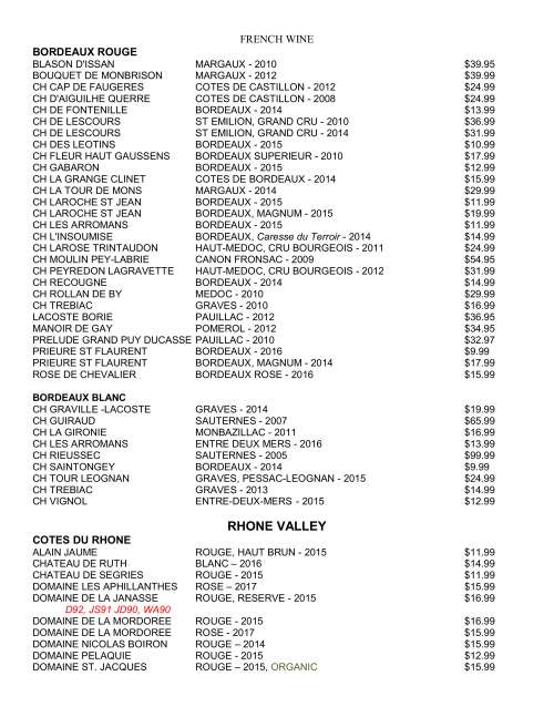 Rips Country Inn menu in Bowie, Maryland, USA