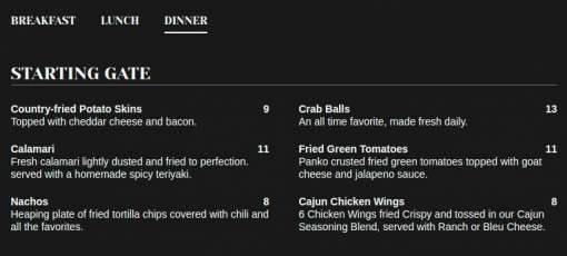 Menu for Rips Country Inn in Bowie, MD | Sirved