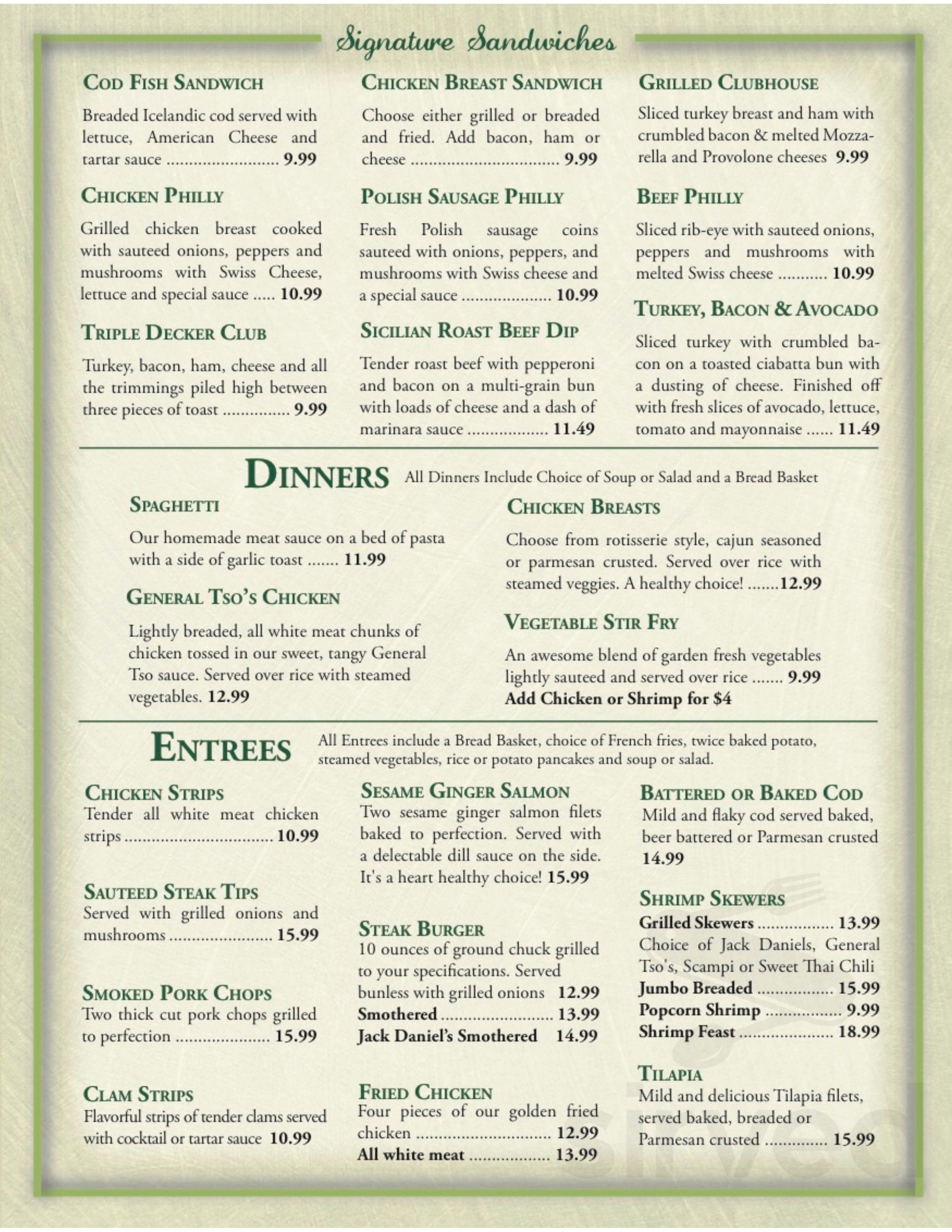 Bob's Tavern & 19th Hole menus in South Bend, Indiana, United States