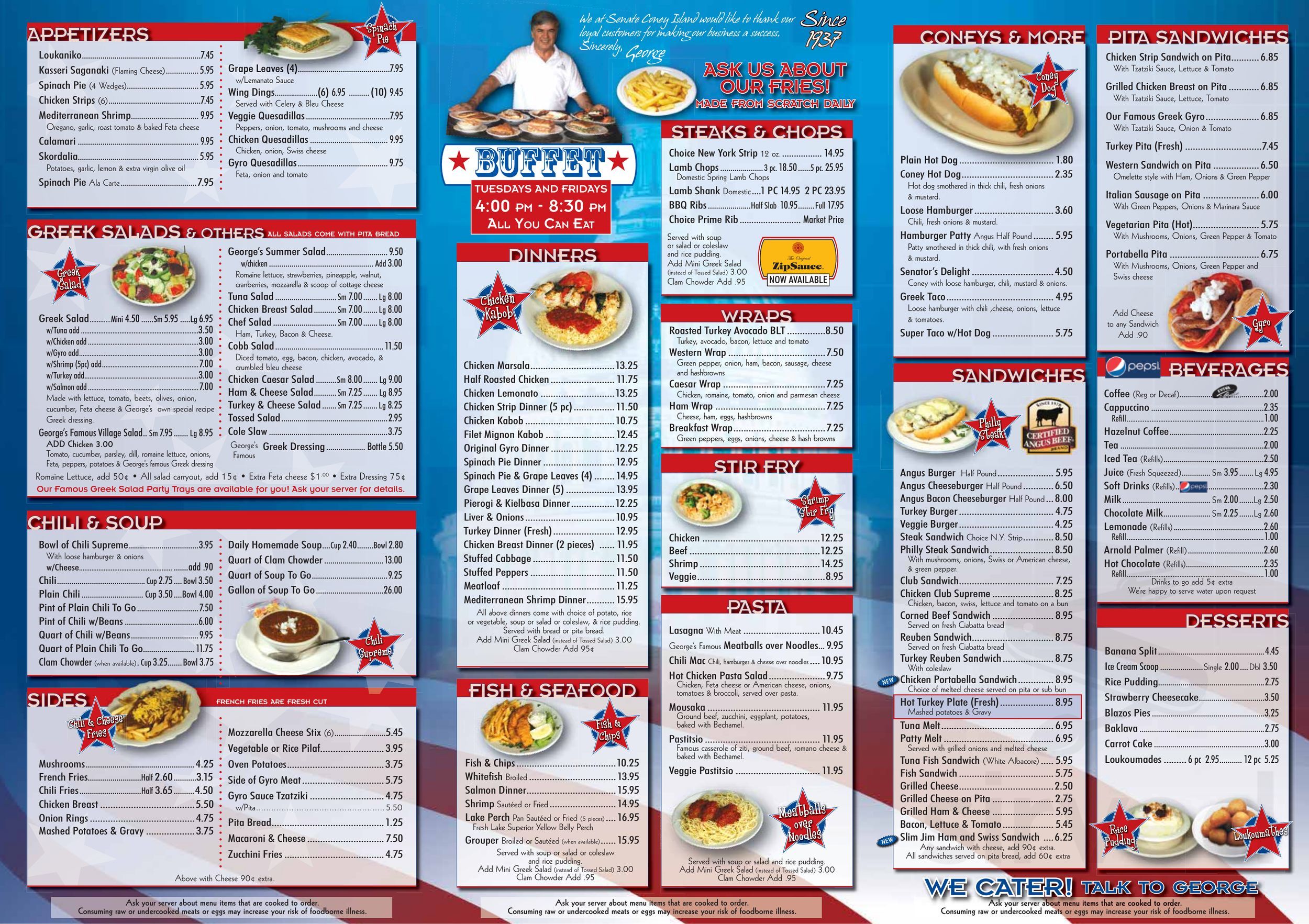 George's Senate Restaurant menus in Northville, Michigan, United States
