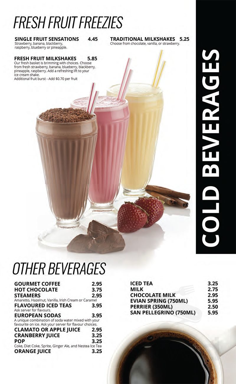 Menu - Newcastle ON's The Black Dog Cafe - Restaurant - Lounge | Sirved