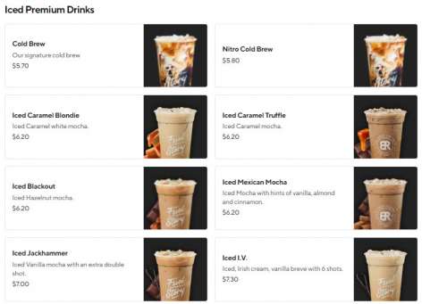 Black Rock Coffee Bar menu in Katy, Texas, USA