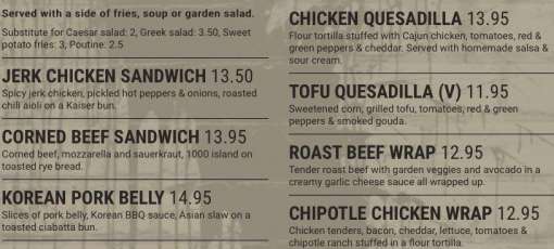 Menu for Fargos Restaurant and Lounge in Edmonton, AB | Sirved