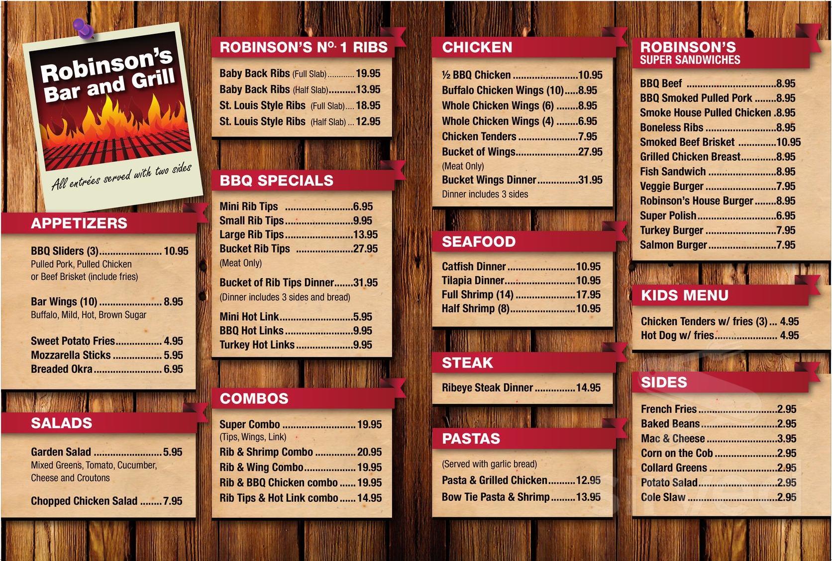 Menu - Chicago IL's Robinson's No. 1 Ribs | Sirved