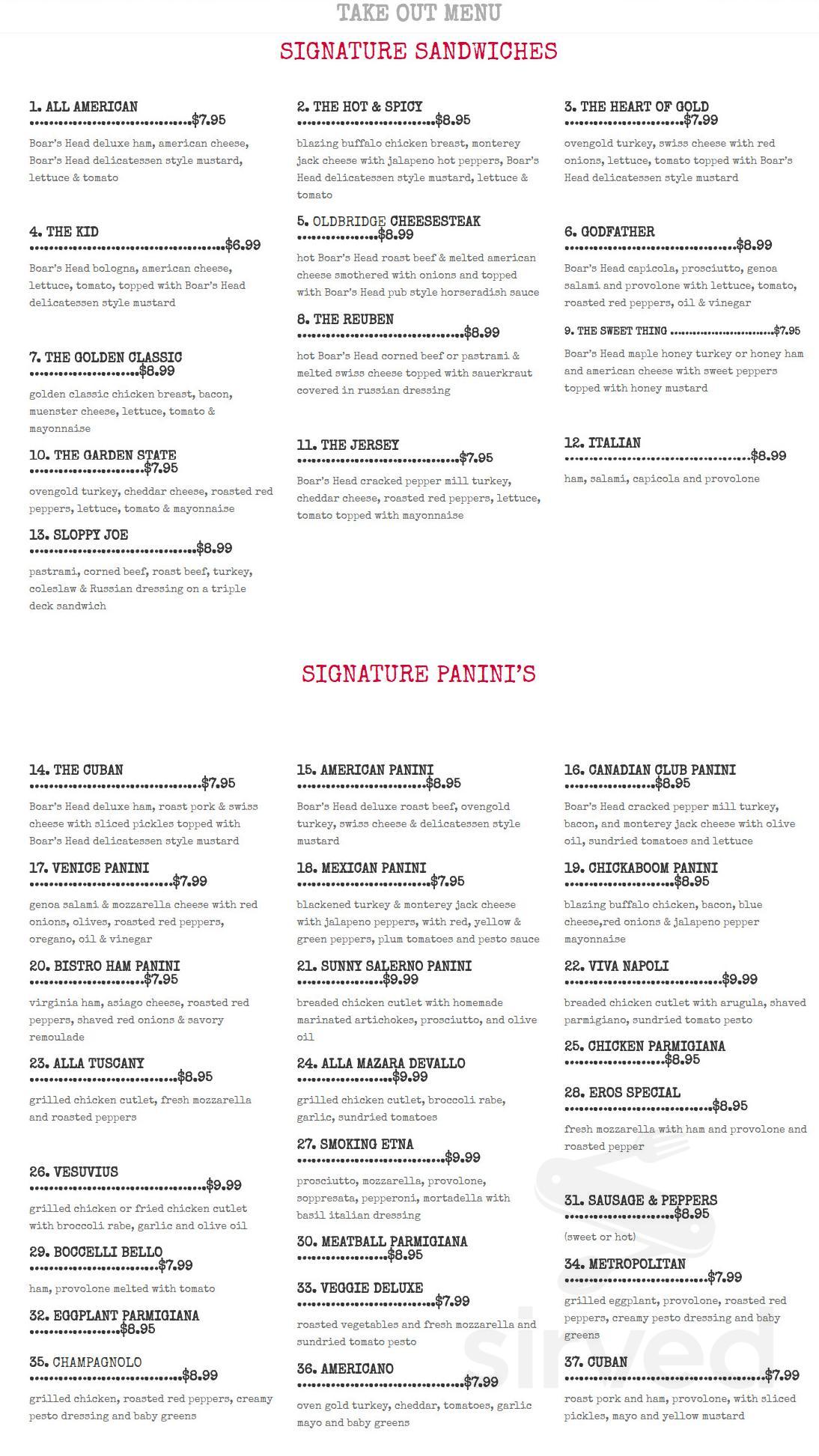 Aiello's Old Bridge menu in Old Bridge, New Jersey, USA