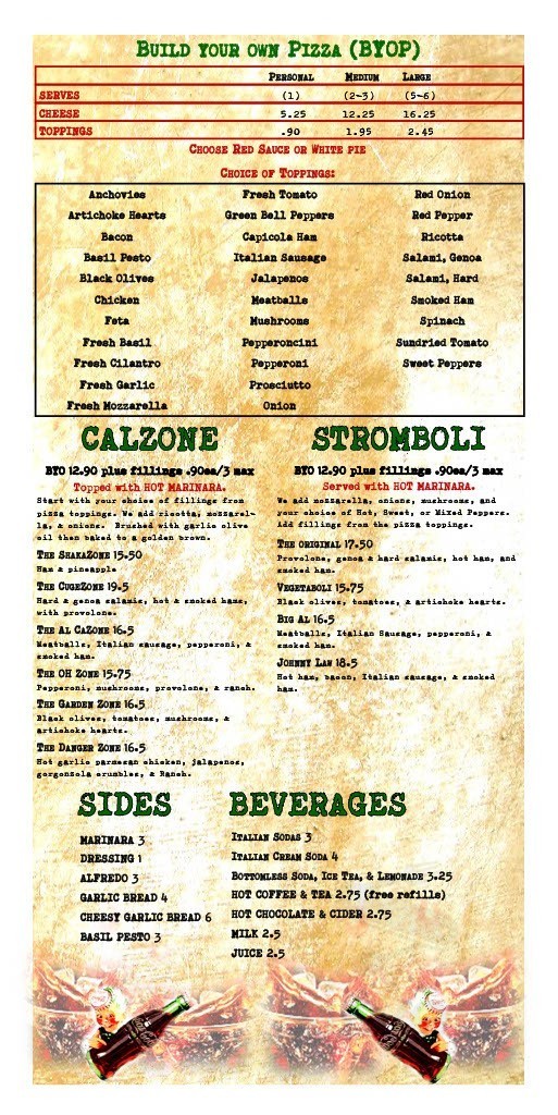 Cugino's Pizzeria and Italian Restaurant menu in Belgrade, Montana, USA