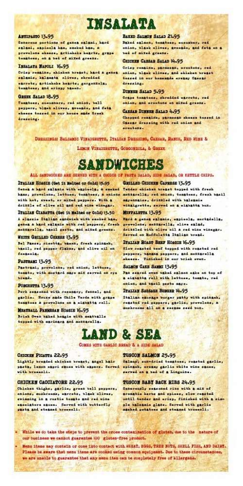 Cugino's Pizzeria and Italian Restaurant menu in Belgrade, Montana, USA